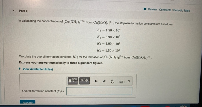 Solved 8 of 8 Review Constants Periodic Table Part B | Chegg.com