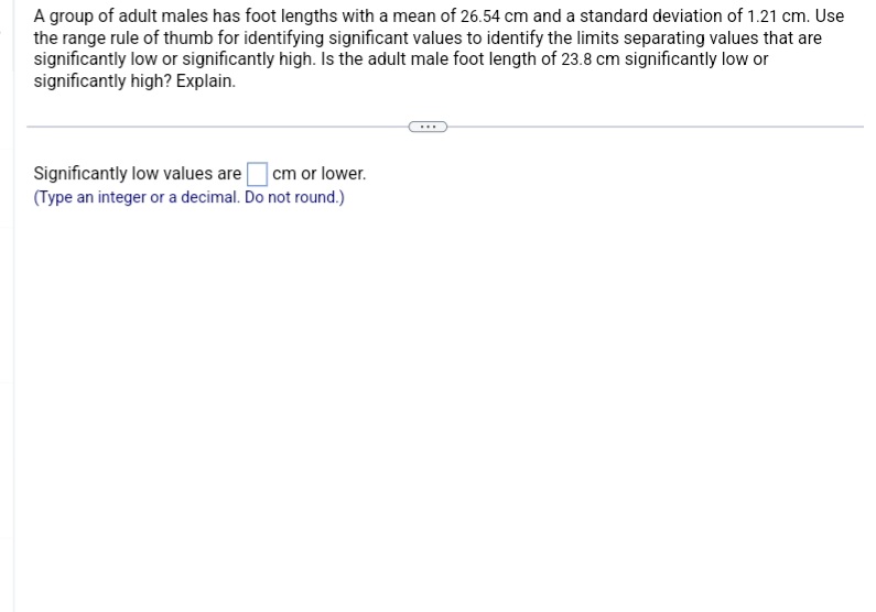 Solved A group of adult males has foot lengths with a mean | Chegg.com