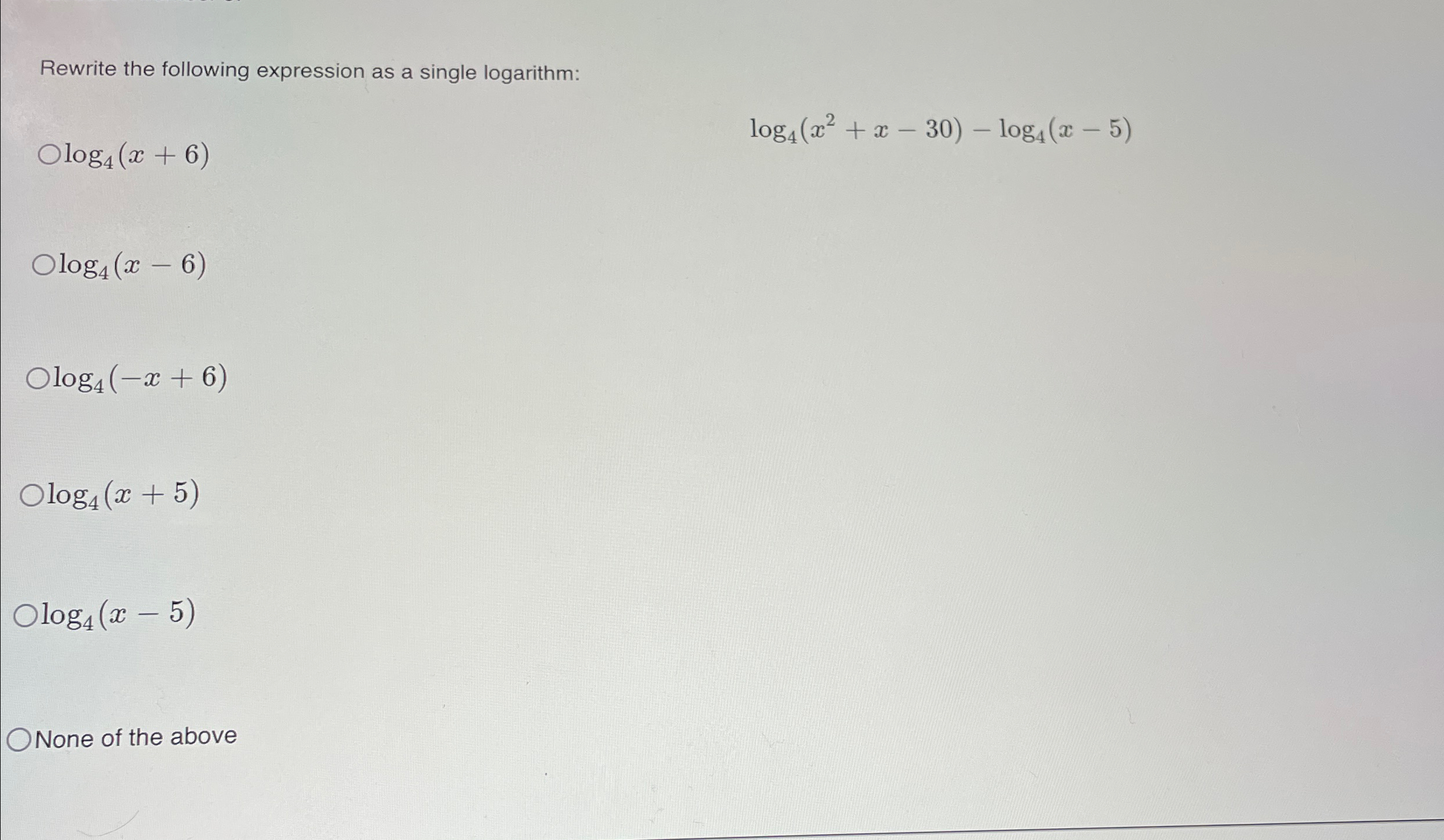 Solved Rewrite the following expression as a single | Chegg.com