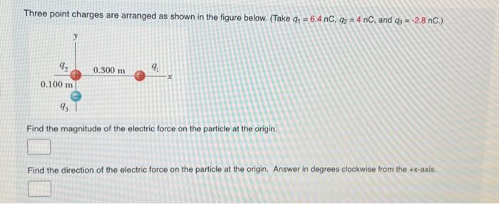 Solved Three point charges are arranged as shown in the | Chegg.com