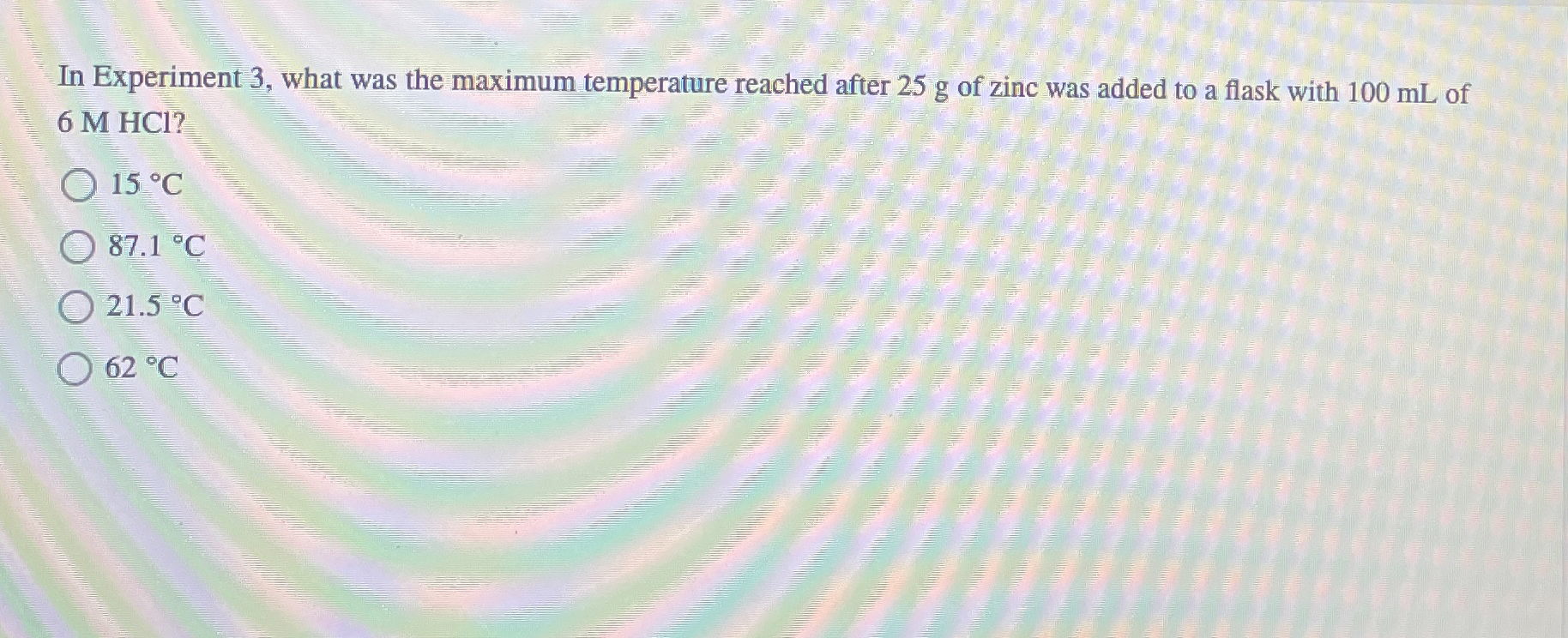 In Experiment 3, ﻿what was the maximum temperature | Chegg.com