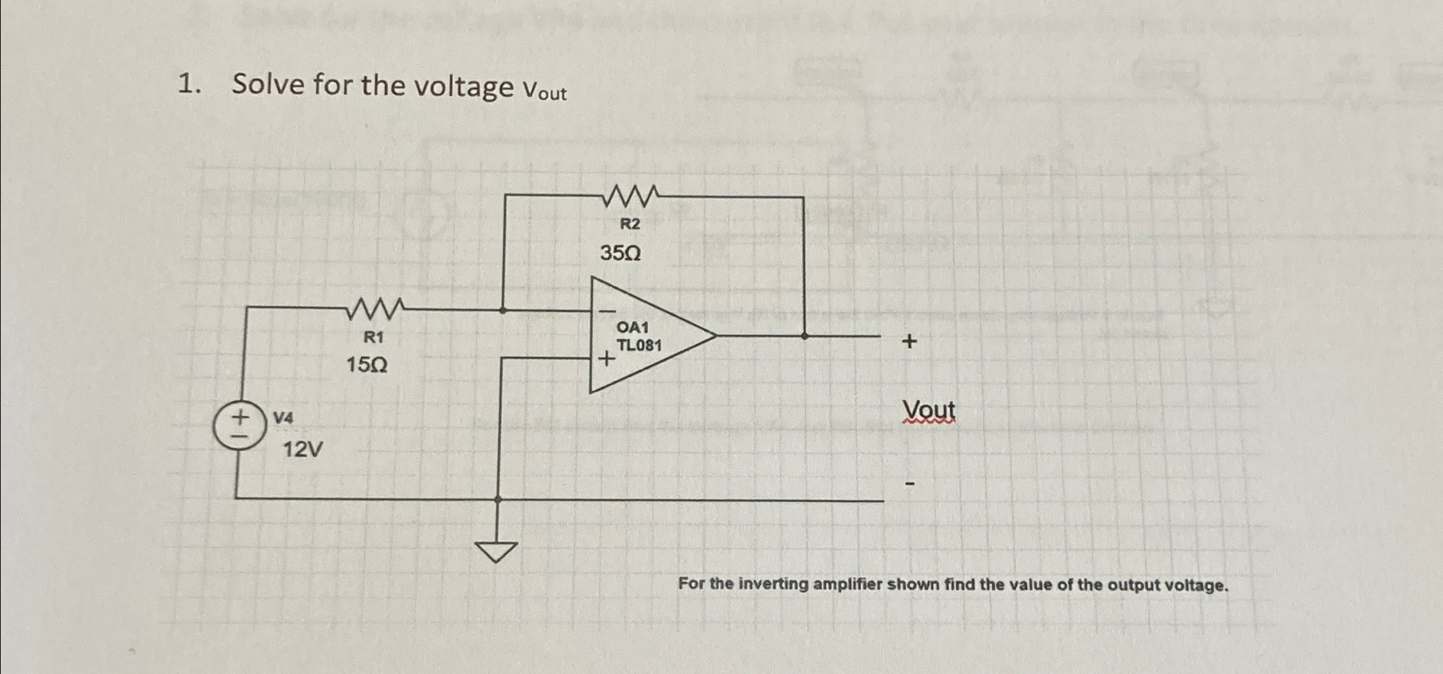 Solved Solve for the voltage vout | Chegg.com