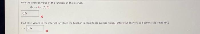 Solved Find the average value of the function on the | Chegg.com
