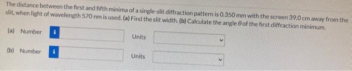 Solved The distance between the first and fifth minima of a | Chegg.com