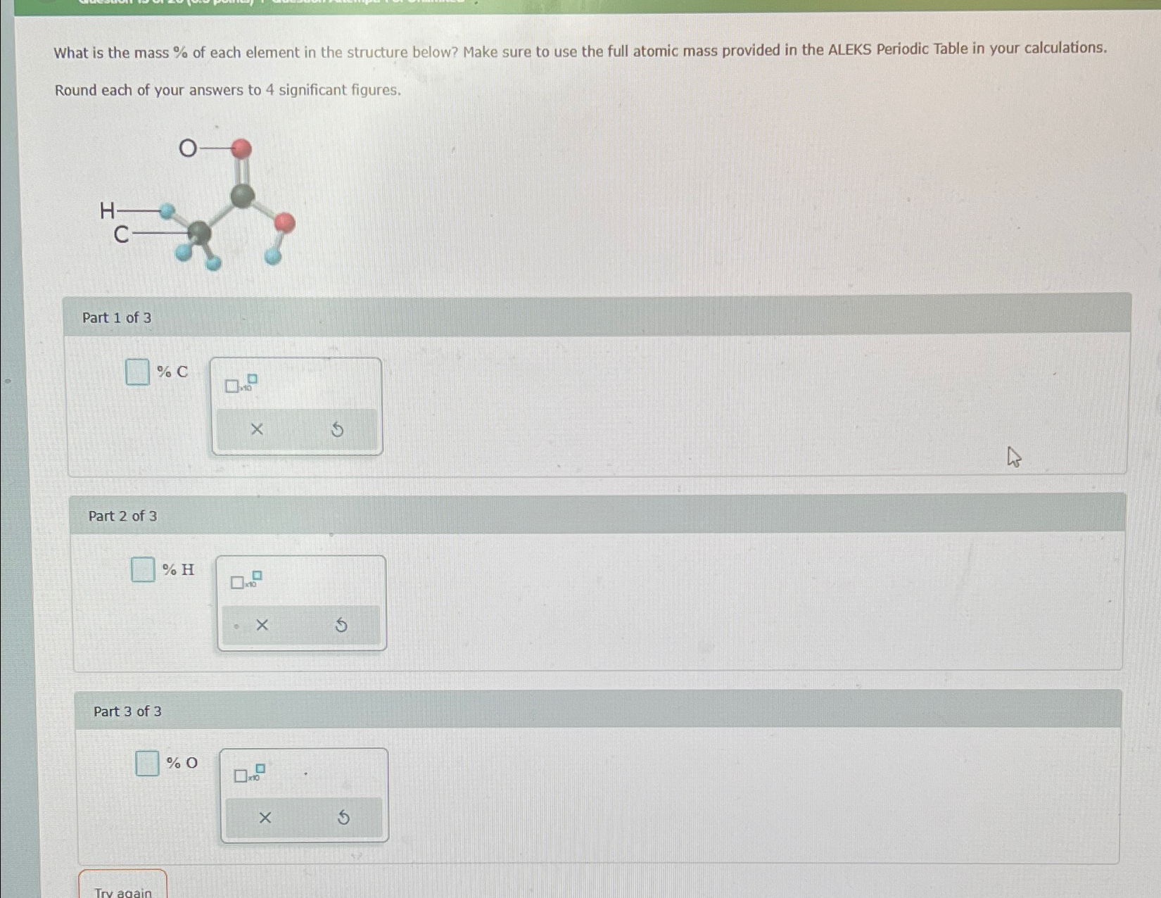 Solved What is the mass % ﻿of each element in the structure | Chegg.com