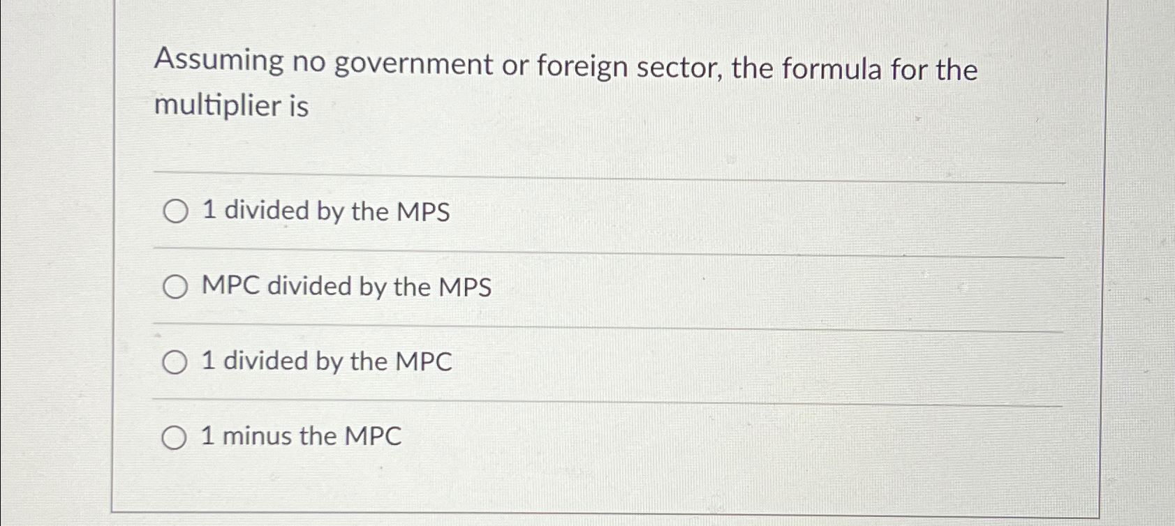 Solved Assuming no government or foreign sector, the formula | Chegg.com