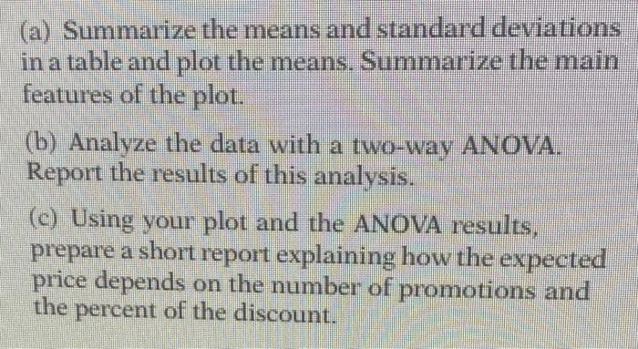Solved TABLE 13.3 Expected price data (a) Summarize the | Chegg.com