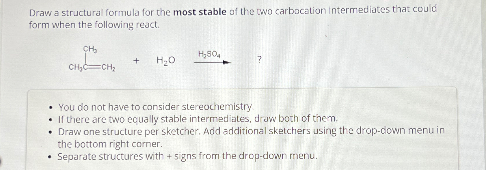 Solved Draw a structural formula for the most stable of the | Chegg.com