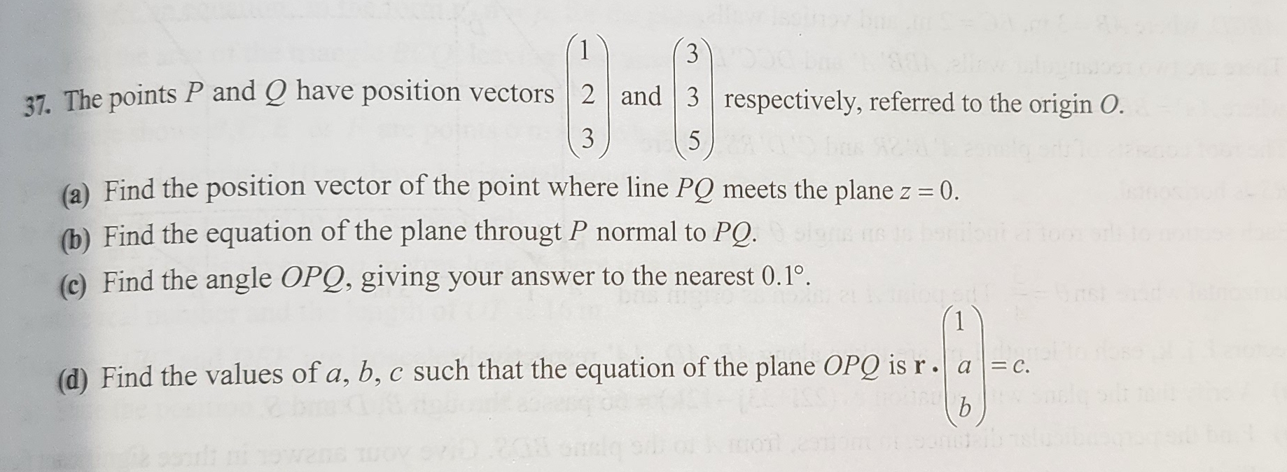 Solved The points P ﻿and Q ﻿have position vectors | Chegg.com