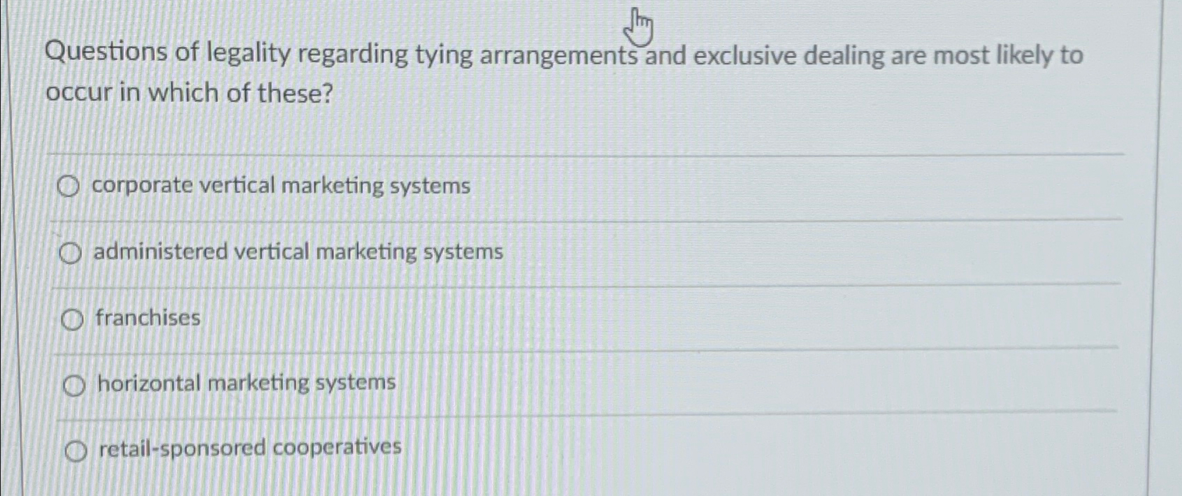 Solved Questions of legality regarding tying arrangements | Chegg.com