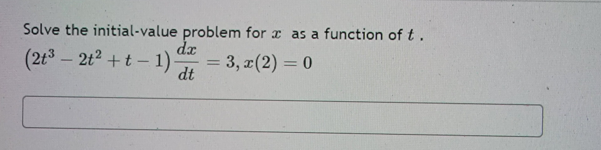 Solved Solve the initial-value problem for x ﻿as a function | Chegg.com