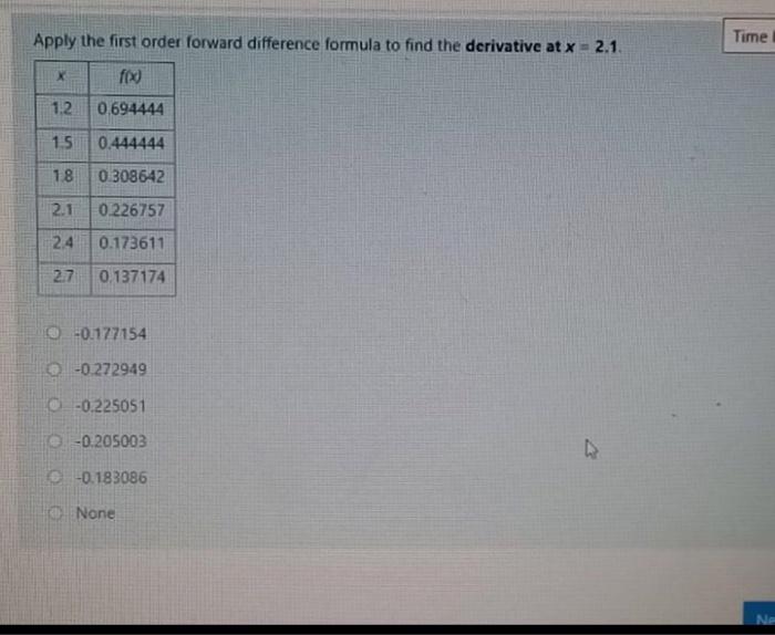 Solved Apply the first order forward difference formula to | Chegg.com