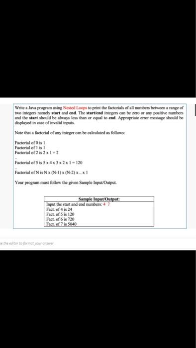 Solved Write a Java program using Nested Loops to print the | Chegg.com