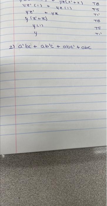 Solved - REDUCE THE FOLLOWING LOGICAL FUNCTION USE TEOREMS: | Chegg.com