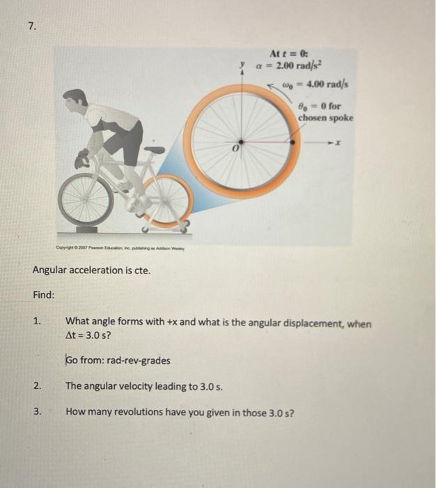 Solved Angular acceleration is cte. Find: 1. What angle | Chegg.com