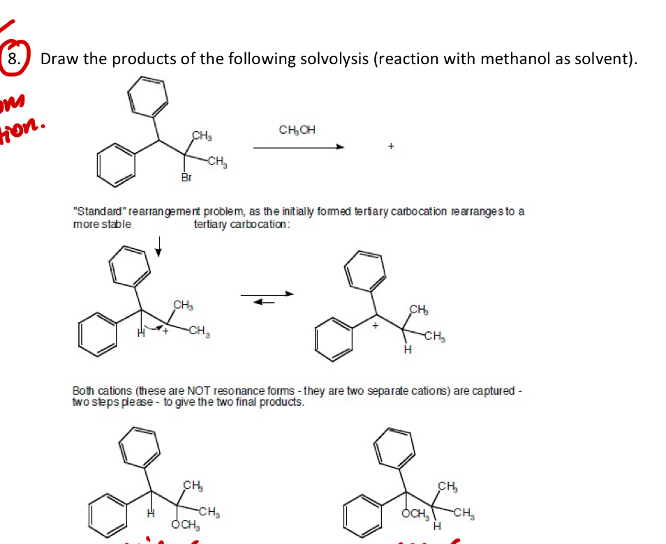 Solved Draw the products of the following solvolysis | Chegg.com