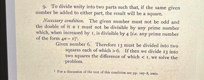Solved 9. To divide unity into two parts such that, if the | Chegg.com