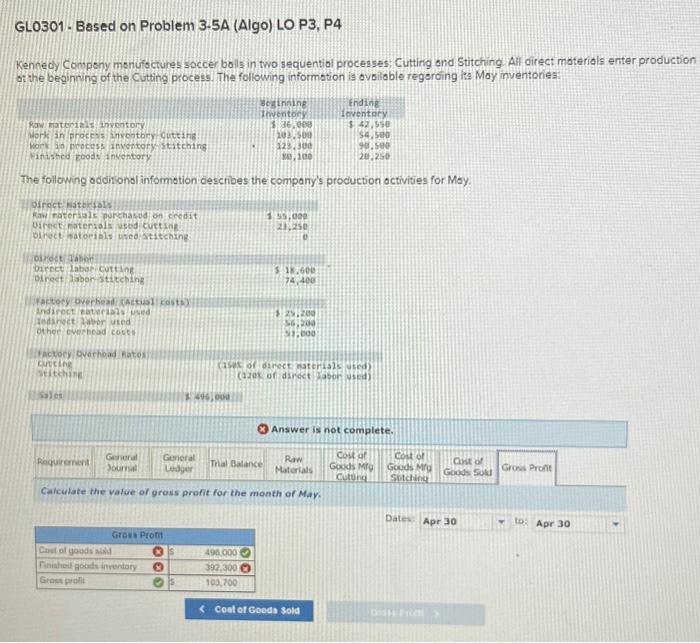 GL0301- Based on Problem 3-5A (Algo) LO P3, P4 | Chegg.com