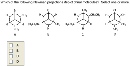 Solved Which of the following Newman projections depict | Chegg.com