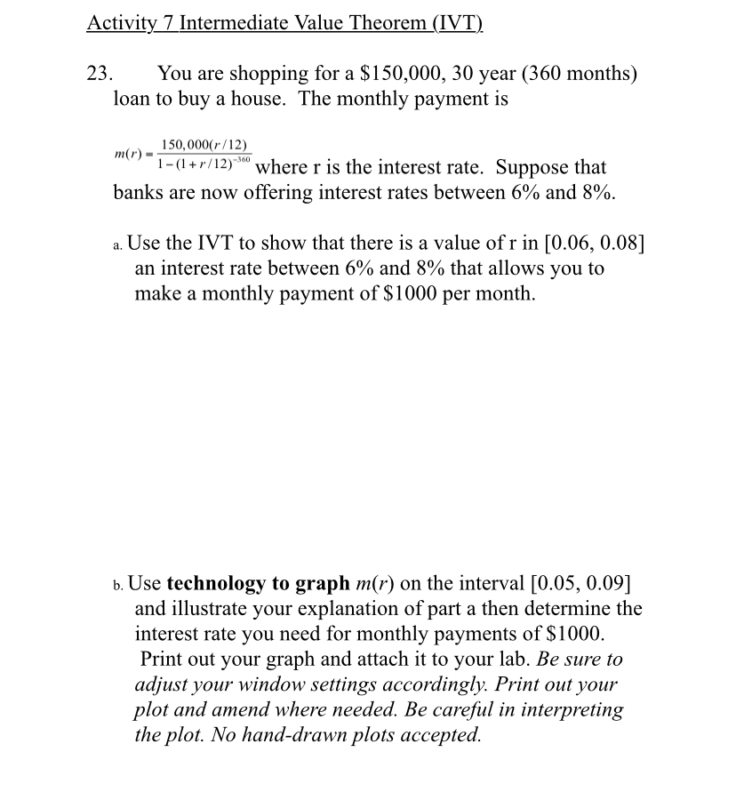 Solved Activity 7 ﻿Intermediate Value Theorem (IVT).23. ﻿You | Chegg.com