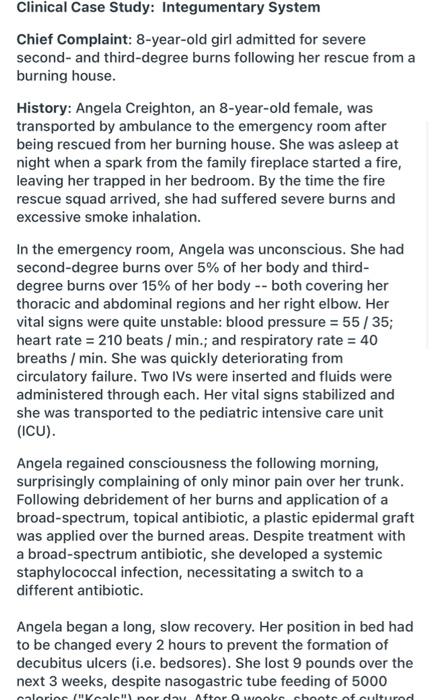 Solved Clinical Case Study: Integumentary System Chief | Chegg.com