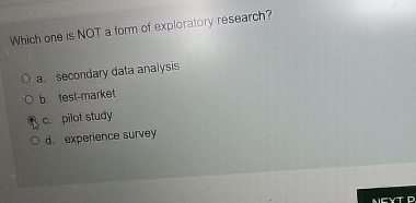 Solved Which one is NOT a form of exploratory research?a. | Chegg.com