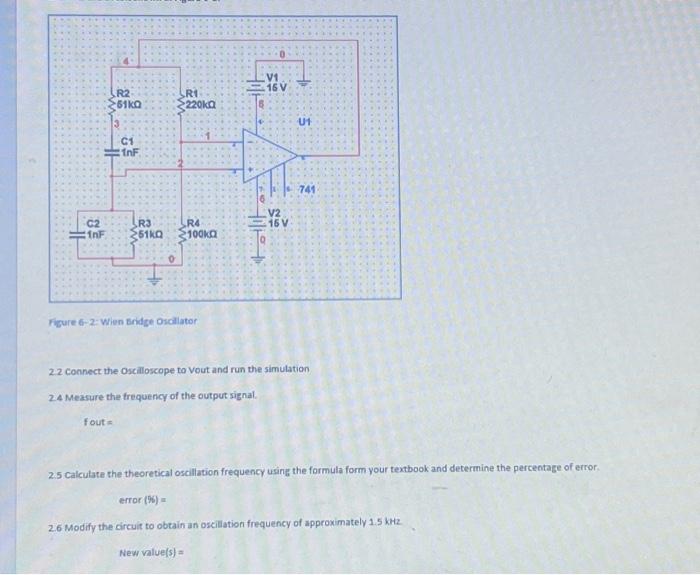 Solved 46 R2- 61kQ C1 1nF fout= * G2 R3 1nF 251kQ 0 41 114 A | Chegg.com