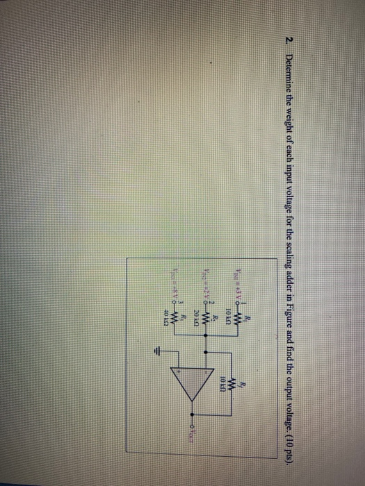 Solved 2 Determine the weight of each input voltage for the | Chegg.com