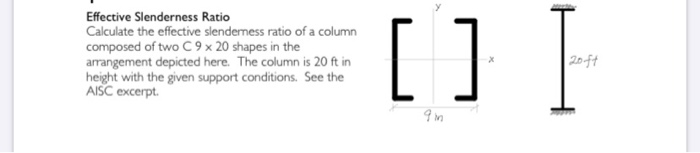 Solved Effective Slenderness Ratio Calculate the effective | Chegg.com