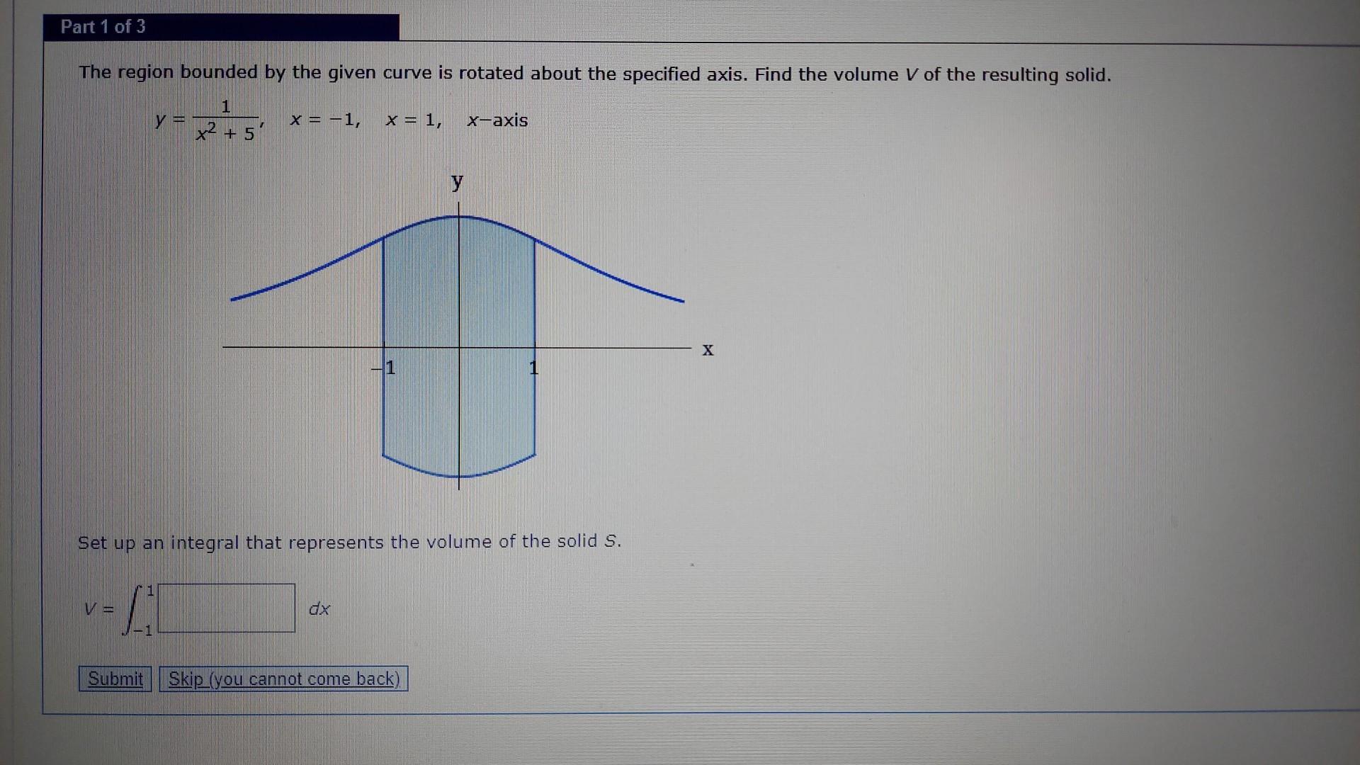 Solved The region bounded by the given curve is rotated | Chegg.com