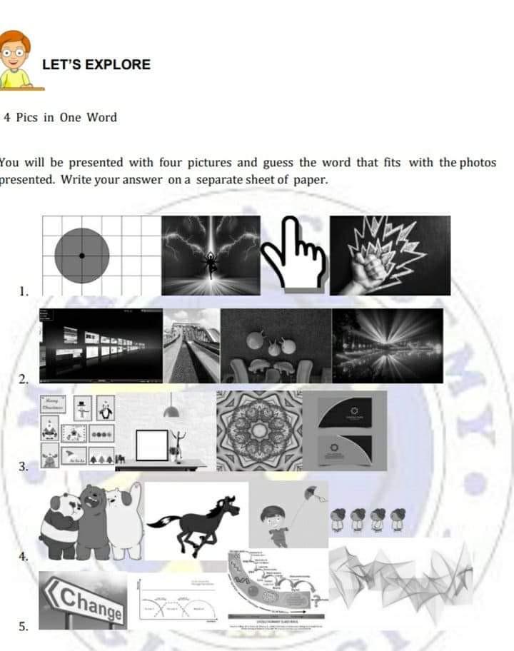 Solved EMPOWERMENT TECHNOLOGY: 4 PICS ONE WORD PLEASE SEE | Chegg.com