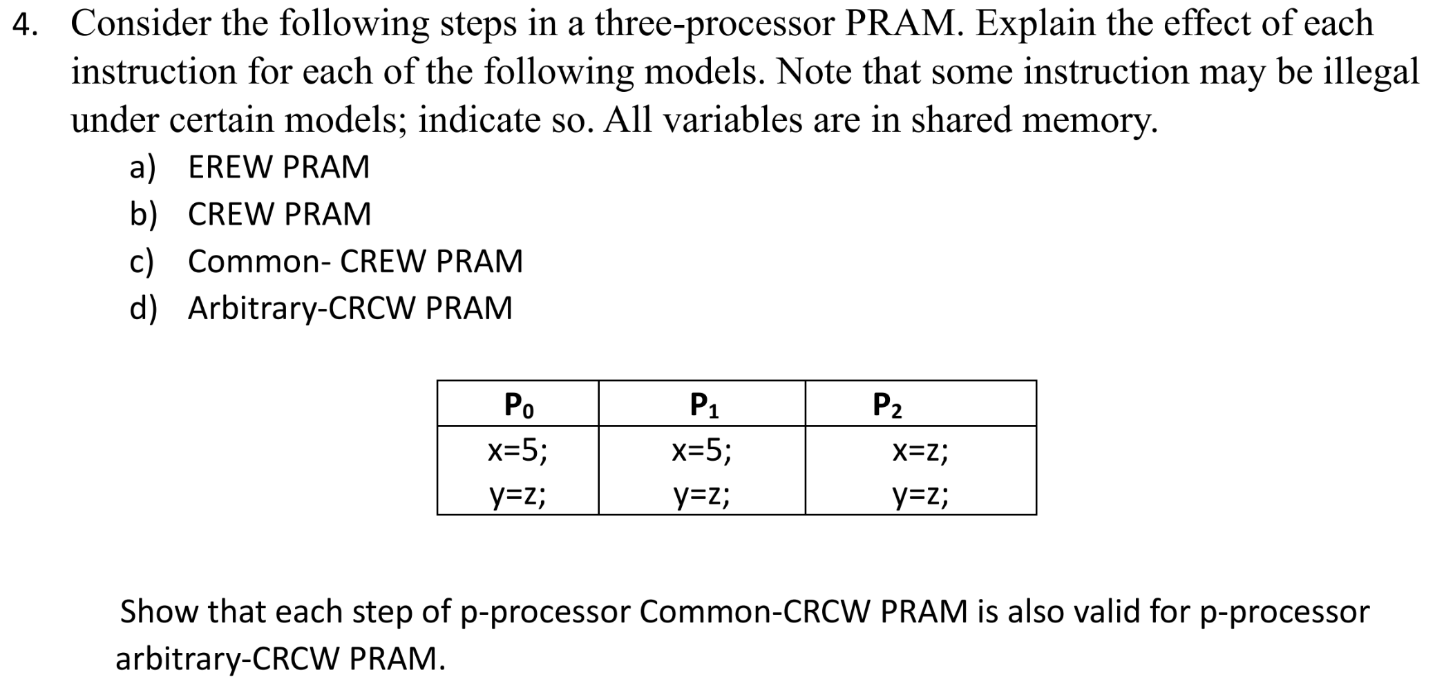 Solved Consider the following steps in a three-processor | Chegg.com