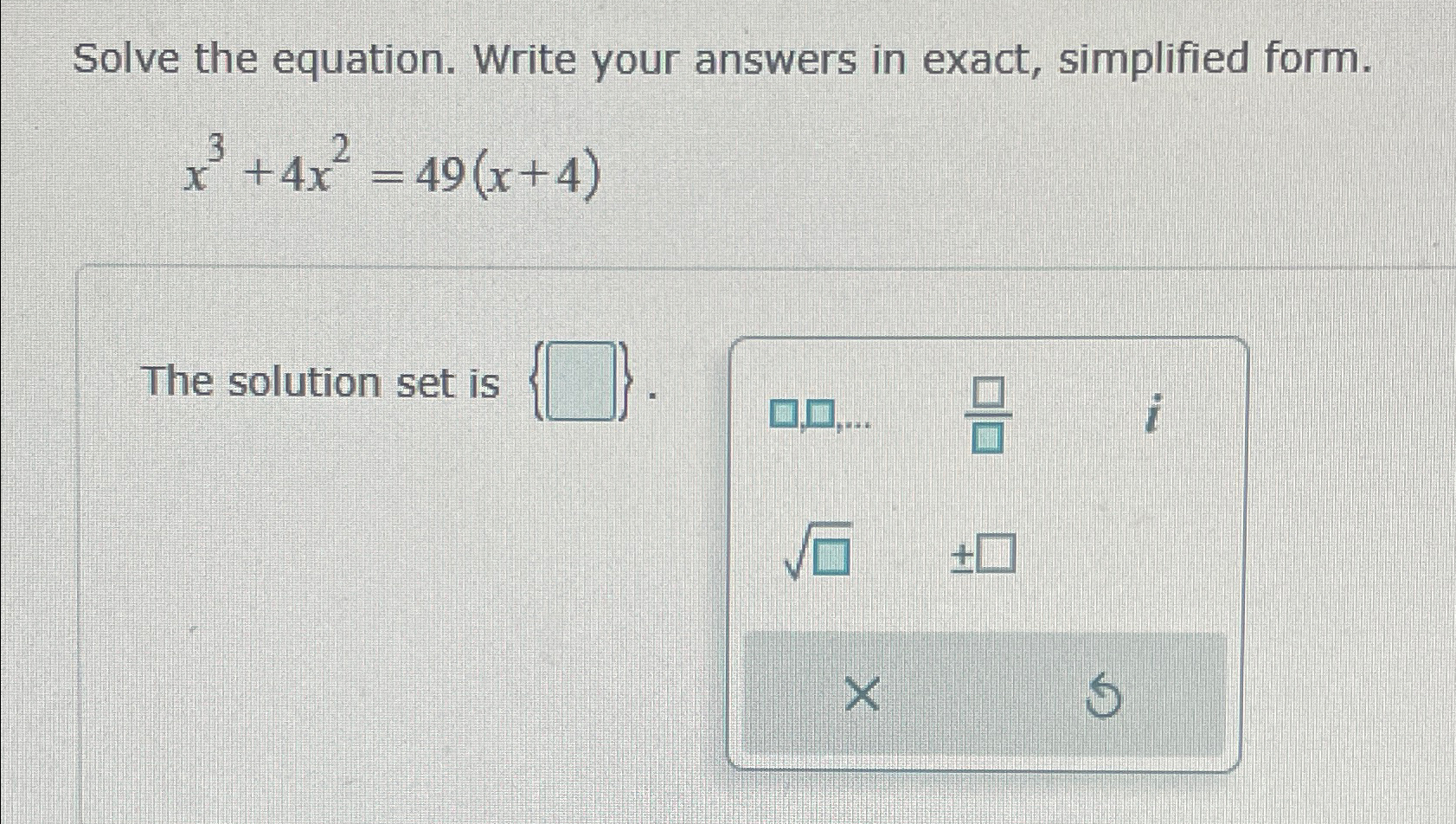 Solved Solve the equation. Write your answers in exact, | Chegg.com