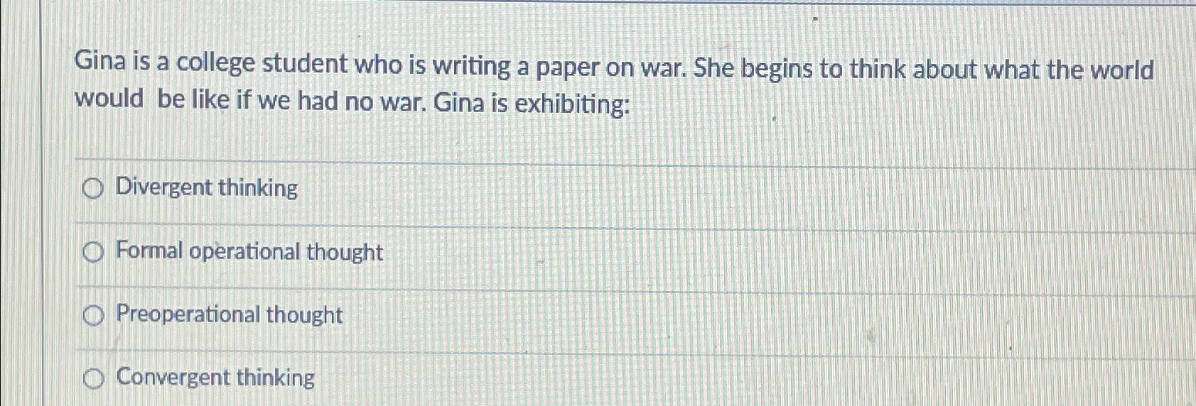 Solved Gina is a college student who is writing a paper on | Chegg.com