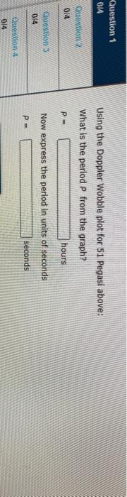 Solved 51 Pegasi Time (hours): Velocity (m/s): 51 Pegas! M = | Chegg.com