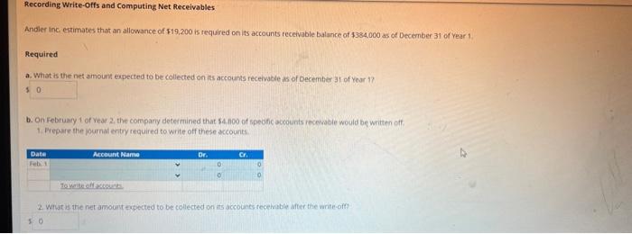 Solved Recording Write-otfs and Computing Net Receivables | Chegg.com