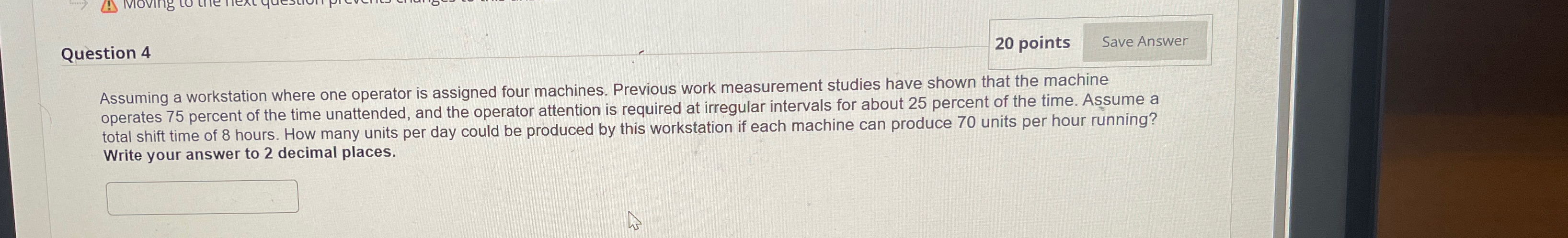 Solved Question 420 ﻿pointsAssuming a workstation where one | Chegg.com