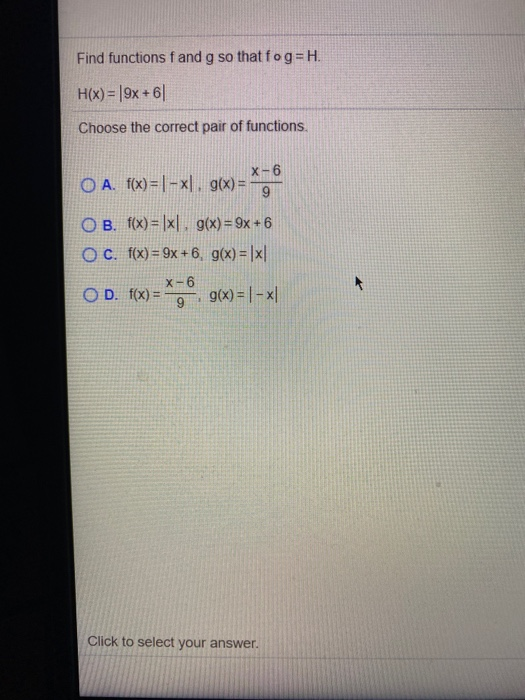 Solved Find functions f and g so that f • g=HH(x)= √x^2+ | Chegg.com