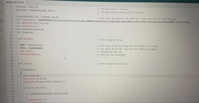 Solved I have a code that implements push buttons as inputs | Chegg.com
