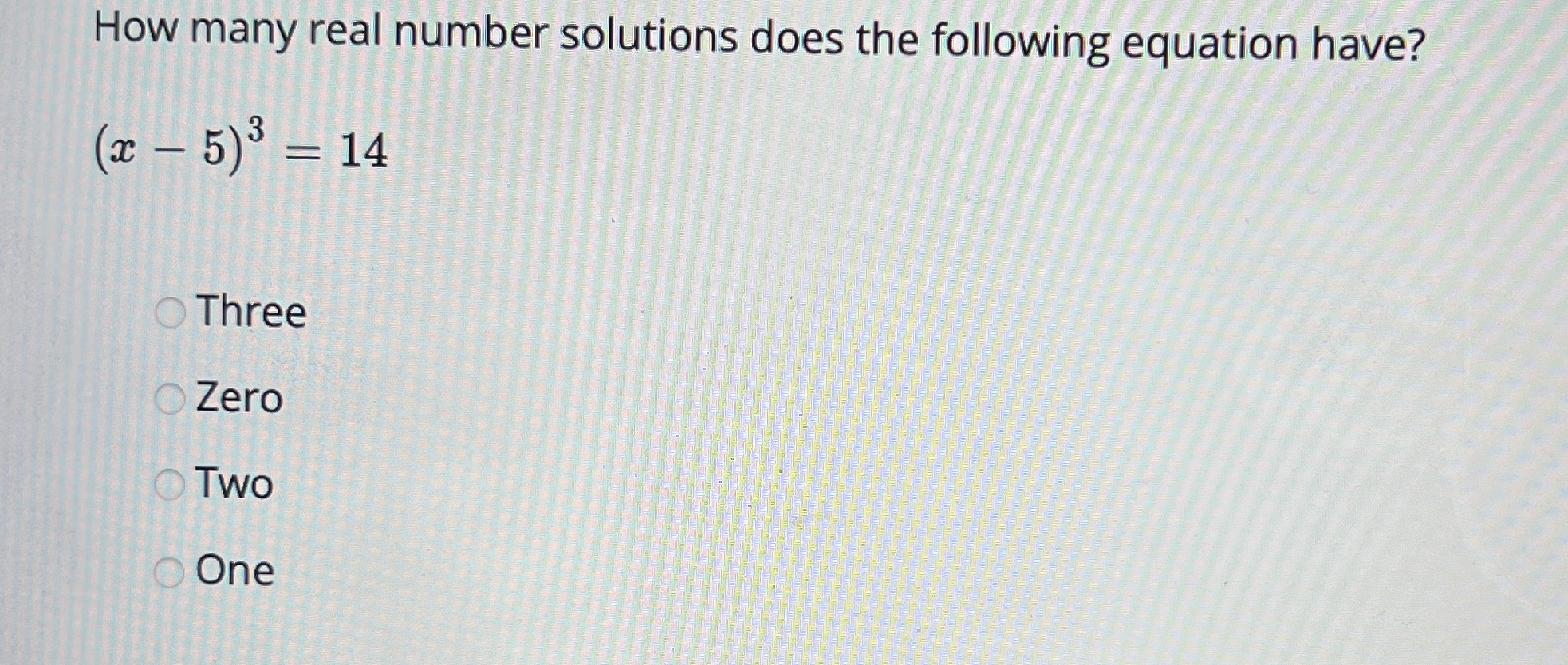 Solved How many real number solutions does the following | Chegg.com