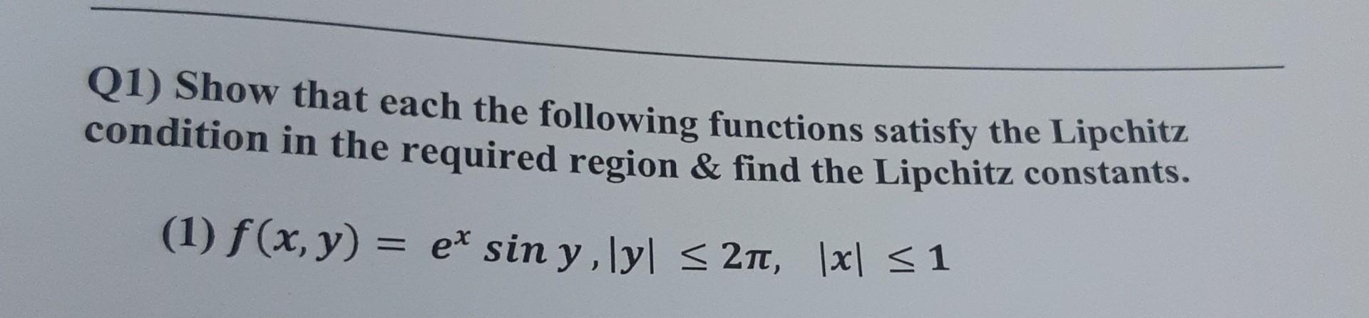 Solved Q1 Show That Each The Following Functions Satisfy
