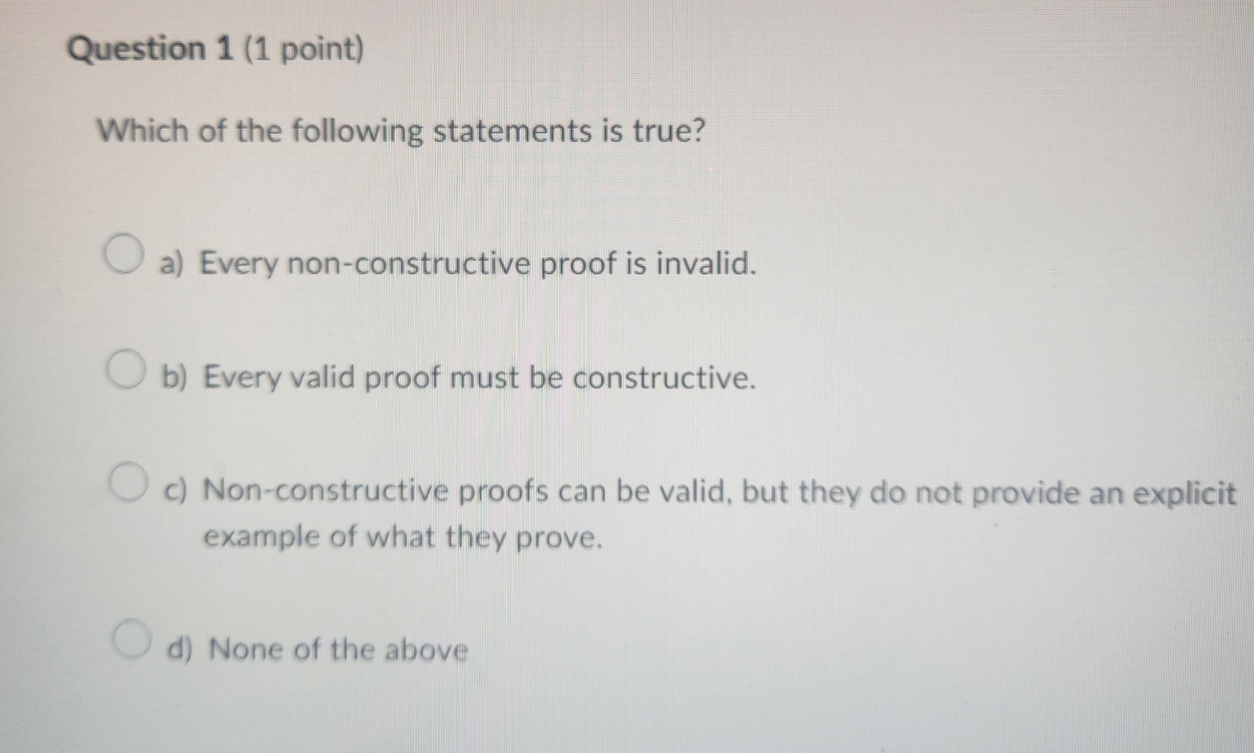 Solved Question 1 (1 ﻿point)Which of the following | Chegg.com