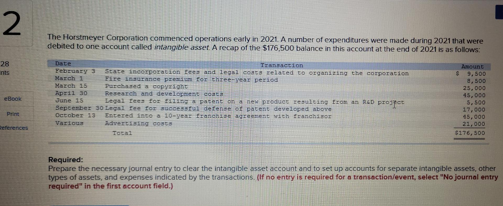 Solved 2 The Horstmeyer Corporation commenced operations | Chegg.com