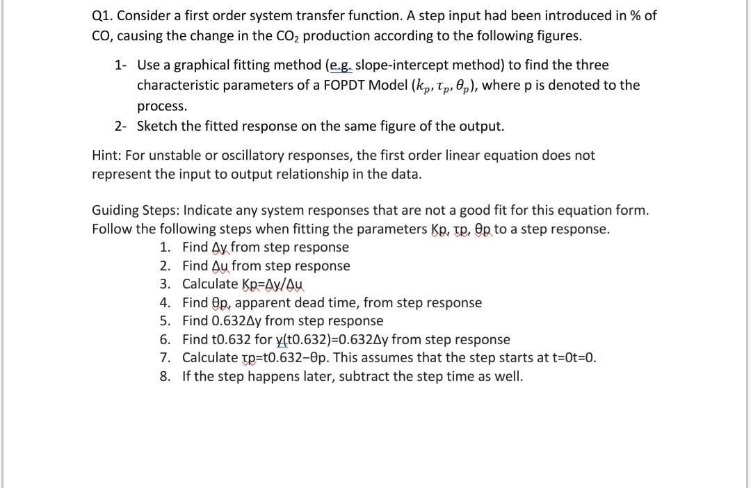 Solved Q1. Consider a first order system transfer function. | Chegg.com
