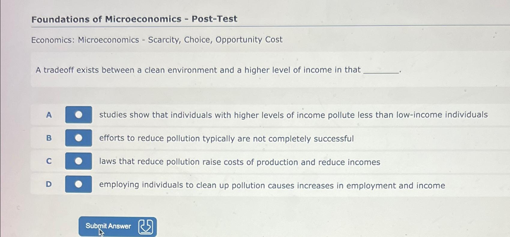 Solved Foundations of Microeconomics - ﻿Post-TestEconomics: | Chegg.com