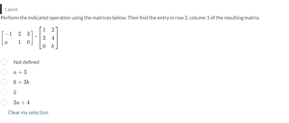 Solved Perform the indicated operation using the matrices | Chegg.com