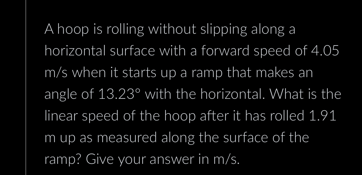 Solved A hoop is rolling without slipping along a horizontal | Chegg.com