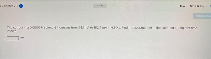 Solved Chapter 20 Stred Help Save & Exit Check my The | Chegg.com