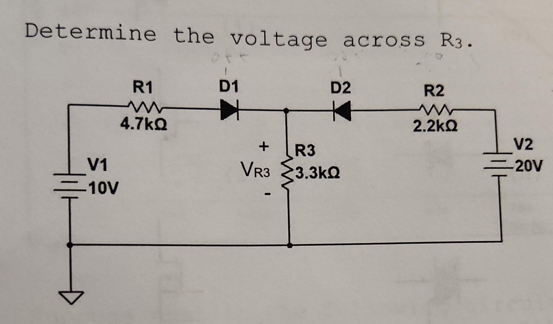 Solved Determine the voltage across R3. | Chegg.com