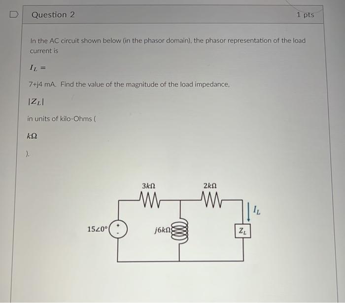 Solved In the AC circuit shown below (in the phasor domain), | Chegg.com